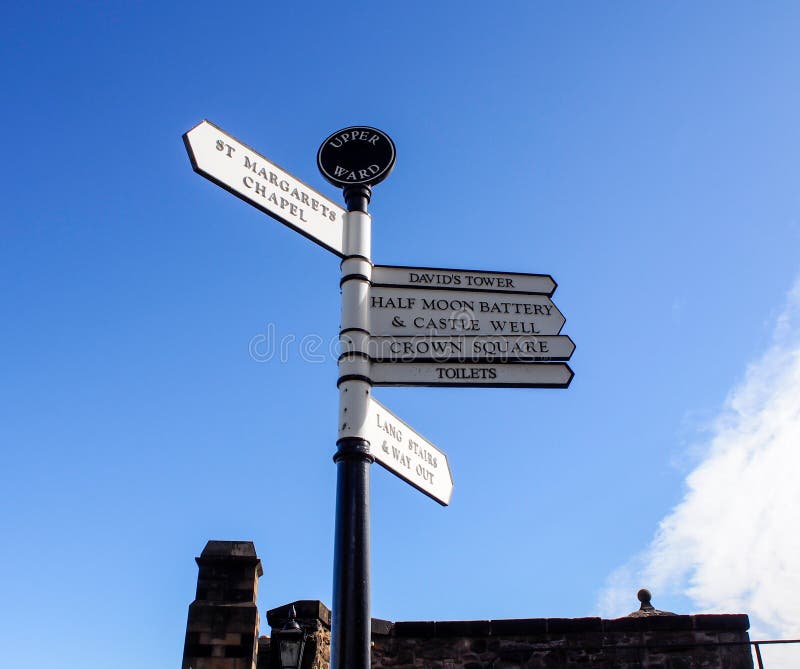 Direction Sign with Blue Sky Stock Photo - Image of scotland, london ...