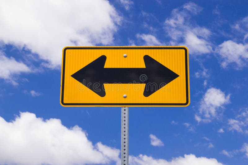 Two sided arrow road sign stock photo. Image of traffic - 16764542