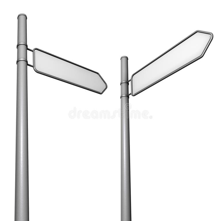 Blank Direction Sign Two Way Stock Illustrations – 730 Blank Direction ...