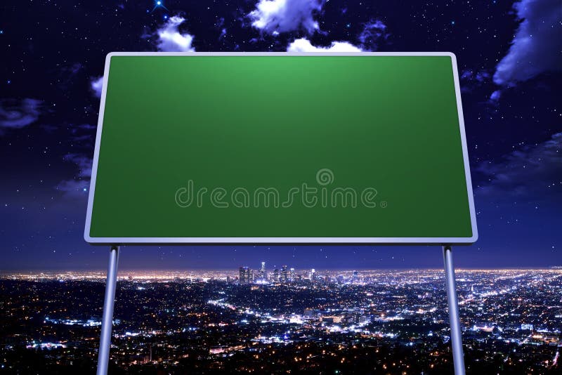 Direction Sign and Cityscape Stock Illustration - Illustration of ...