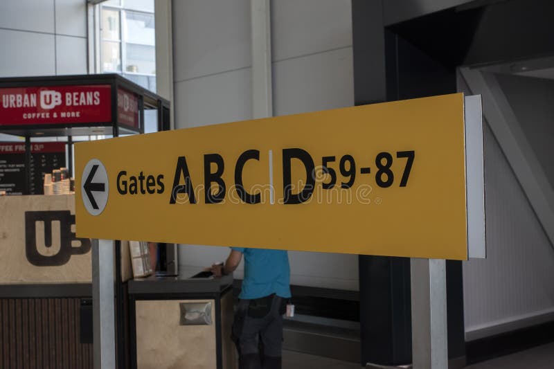 Direction Sign before the Gates at Schiphol Airport the Netherlands 29 ...