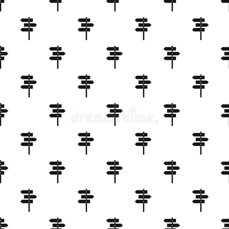 Direction Sign Pattern, Simple Style Stock Vector - Illustration of ...