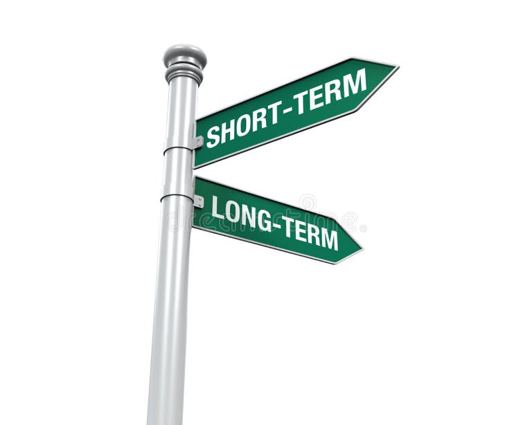 Direction Sign of Short-Term and Long-Term Stock Illustration ...