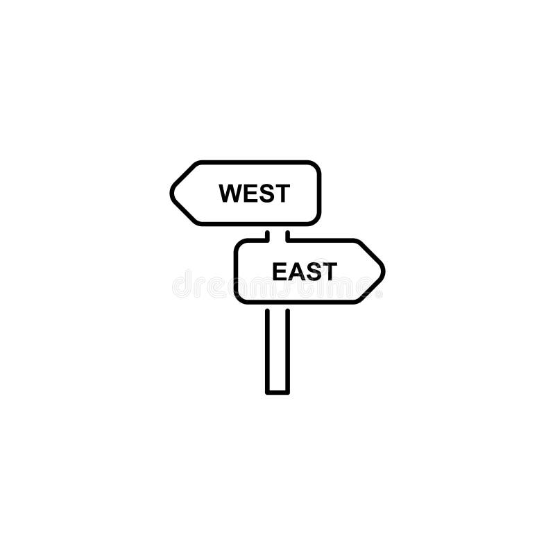 Direction Sign Simple Flat Style Illustration Icon Stock Vector ...