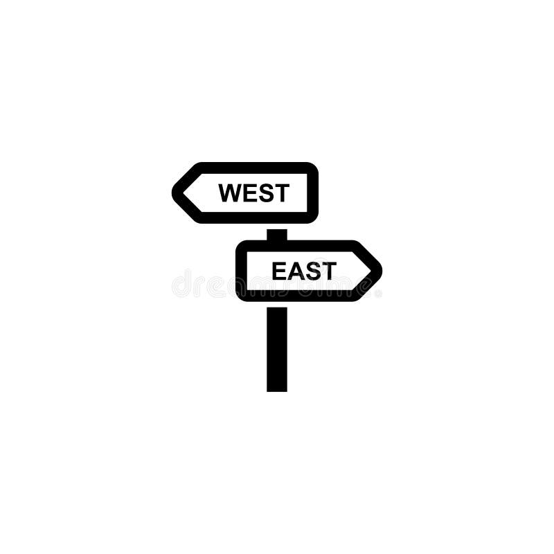 Direction Sign Simple Flat Style Illustration Icon Stock Vector ...