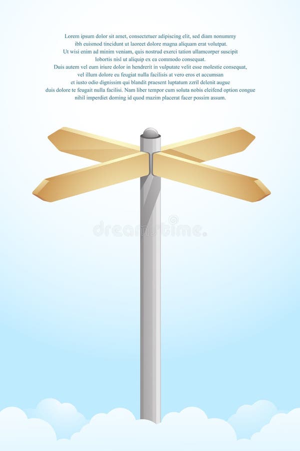 Direction sign in the sky stock illustration. Illustration of direction ...