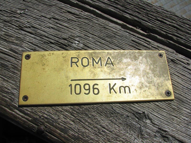 Direction Sign To ROME(ROMA) Stock Image - Image of post, marker: 44118731