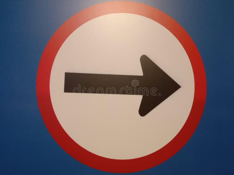 Direction sign, turn right stock photo. Image of text - 287475532