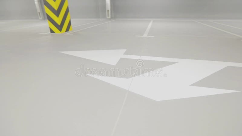 Direction Sign in the Underground Parking. Auto Traffic Sign Stock ...