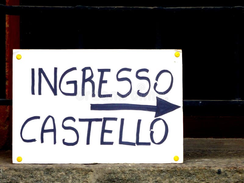 Direction Sign Written in Italian Stock Photo - Image of billboard ...