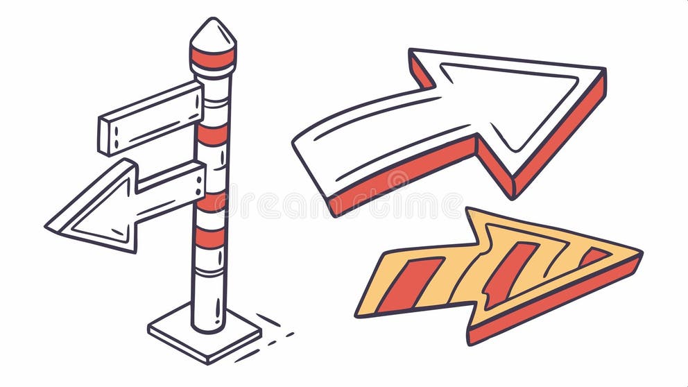 Direction Signpost with Arrows, Wayfinding Navigation Vector Design ...