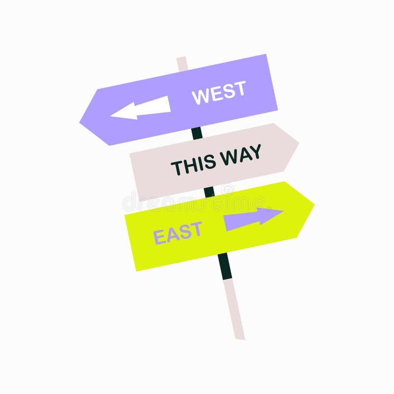 Direction Signpost in Flat Vector Illustration Symbolizing Navigation ...