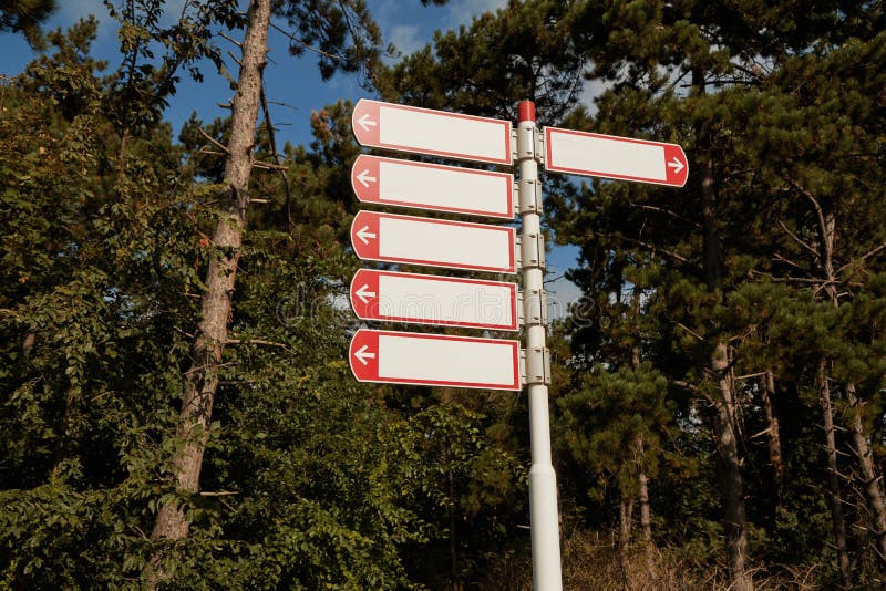 Direction signs in a park stock image. Image of blank - 180792843