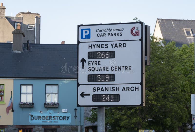 Direction Signs in Galway - GALWAY, IRELAND - MAY 11, 2019 Editorial ...