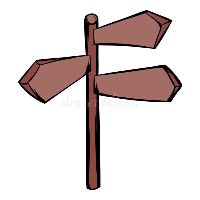 Direction Signs Icon Cartoon Stock Illustration - Illustration of ...