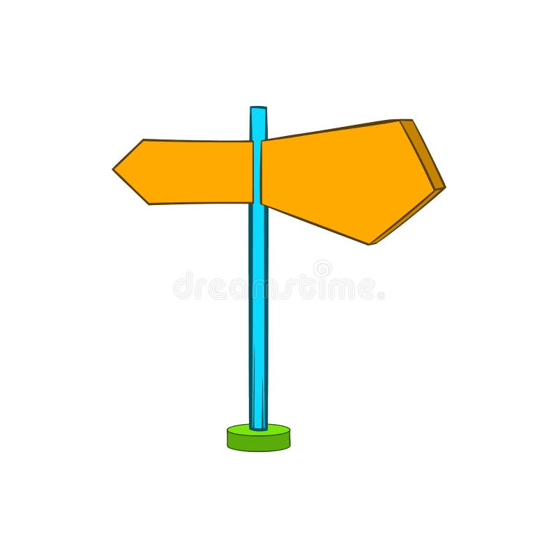 Direction Signs Icon in Cartoon Style Stock Vector - Illustration of ...
