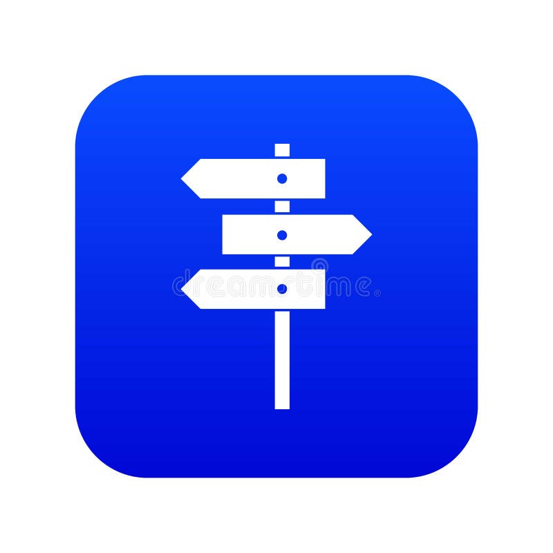 Direction Signs Icon Digital Blue Stock Vector - Illustration of plank ...