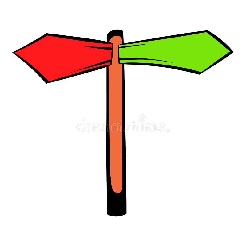 Direction Signs Icon, Icon Cartoon Stock Vector - Illustration of ...