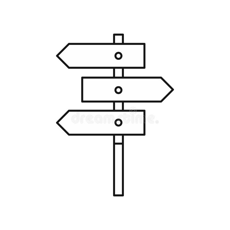 Direction Signs Icon, Outline Style Stock Vector - Illustration of ...