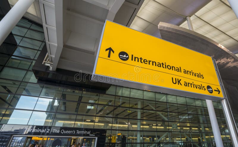 Direction Signs at London Heathrow Airport - LONDON, ENGLAND ...
