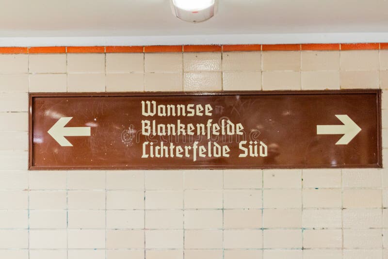 Direction Signs at Nordbahnhof Train Station in Berlin, Germa Stock ...