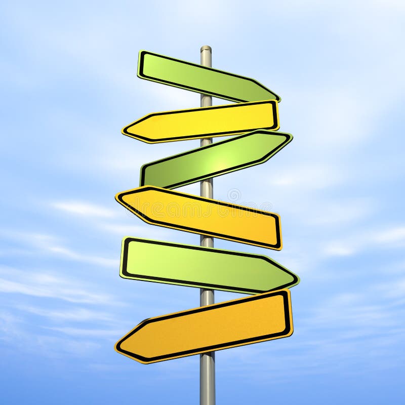 Direction Signs Pointing in Different Directions Stock Illustration ...