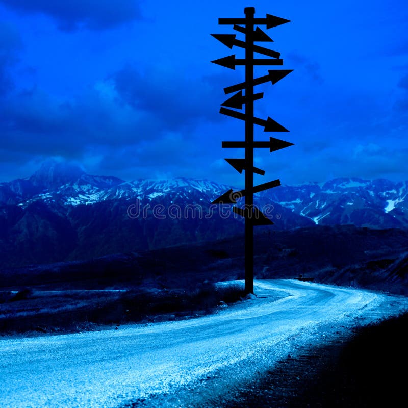 Direction signs on road stock photo. Image of landscape - 76718704