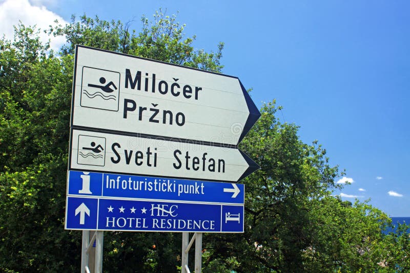 Direction Signs To the Famous Adriatic Resorts Stock Photo - Image of ...