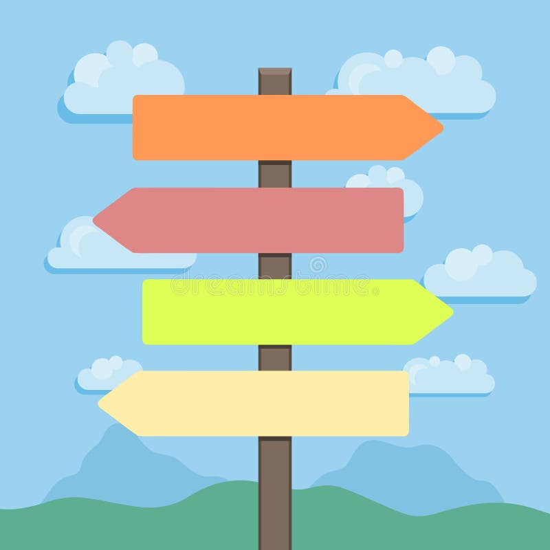 Direction signs vector stock illustration. Illustration of banner ...