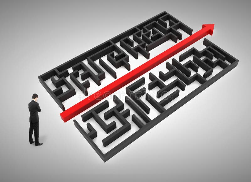 Direction and Solution Concept Stock Illustration - Illustration of ...