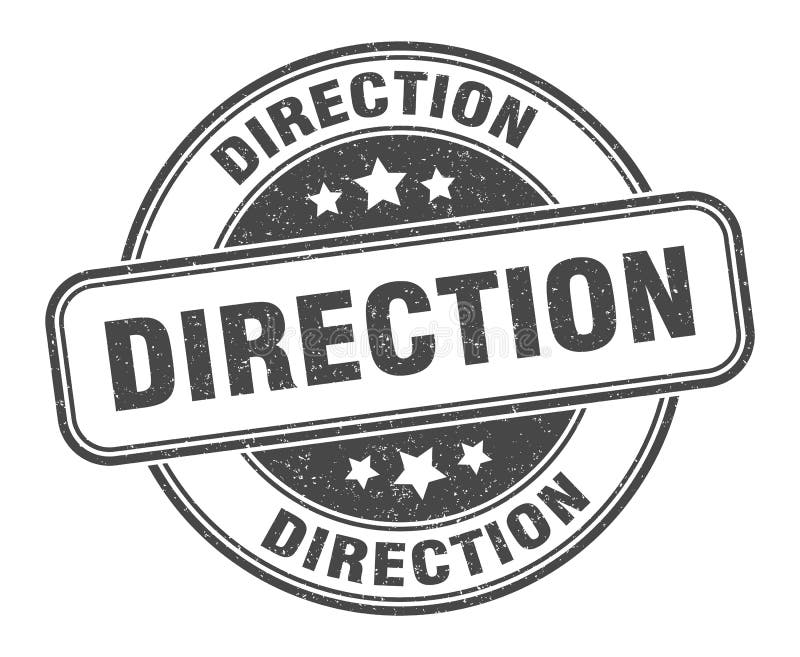 Direction Stamp. Direction Label. Round Grunge Sign Stock Vector ...