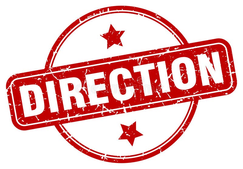 Direction Stamp. Direction Round Vintage Grunge Label Stock Vector ...