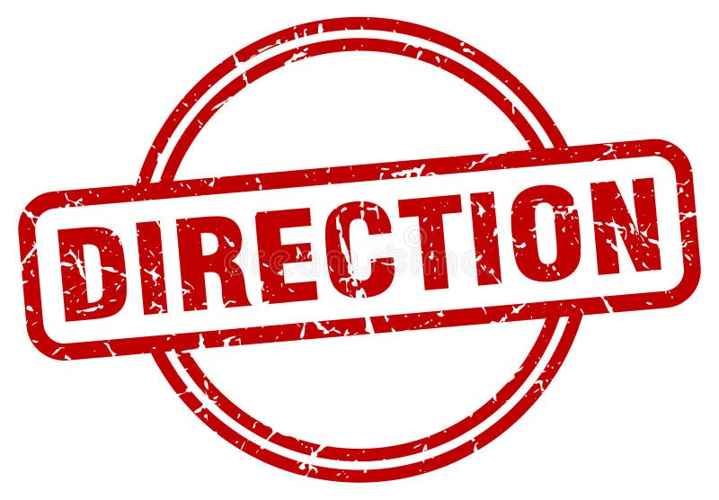 Direction Stamp. Direction Round Vintage Grunge Label Stock Vector ...