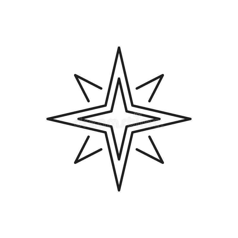 Direction Star Icon. Simple Line, Outline Vector of Navigation Icons ...