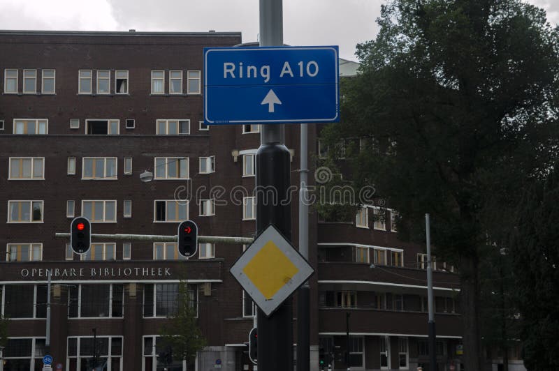 Direction Street Sign Ring A10 at Amsterdam the Netherlands 27-7-2020 ...