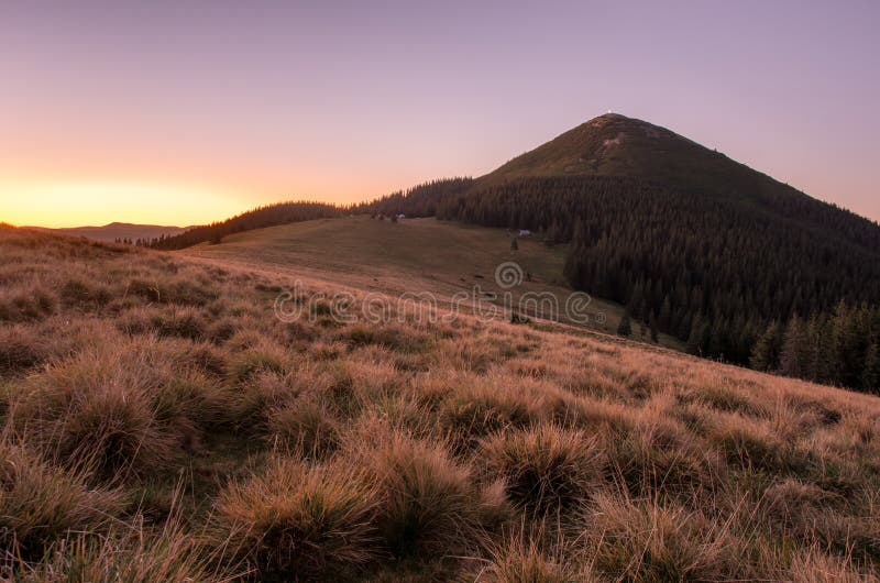 Direction To the Mountain. Hiking in the Mountains Stock Image - Image ...