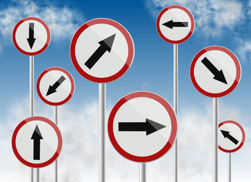Direction traffic signs stock illustration. Illustration of direction ...
