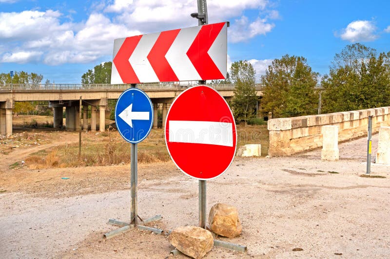Direction Traffic Signs on the Road Stock Photo - Image of street ...