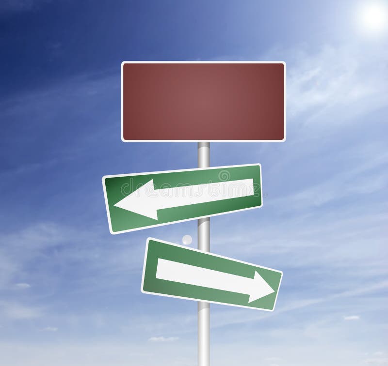 Direction Tree with Empty Board for Text Stock Photo - Image of ...