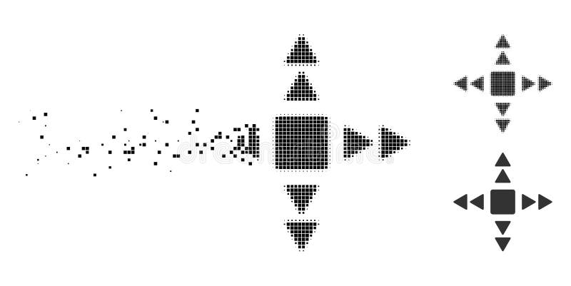 Shredded Dot Halftone Direction Triangles Icon Stock Vector ...