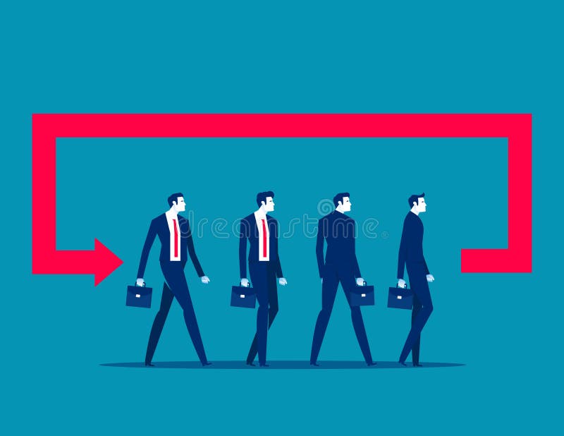 The Direction Turned Back. Business Vector Illustration Stock Vector ...