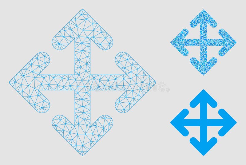 Direction Variants Vector Mesh 2D Model and Triangle Mosaic Icon Stock ...