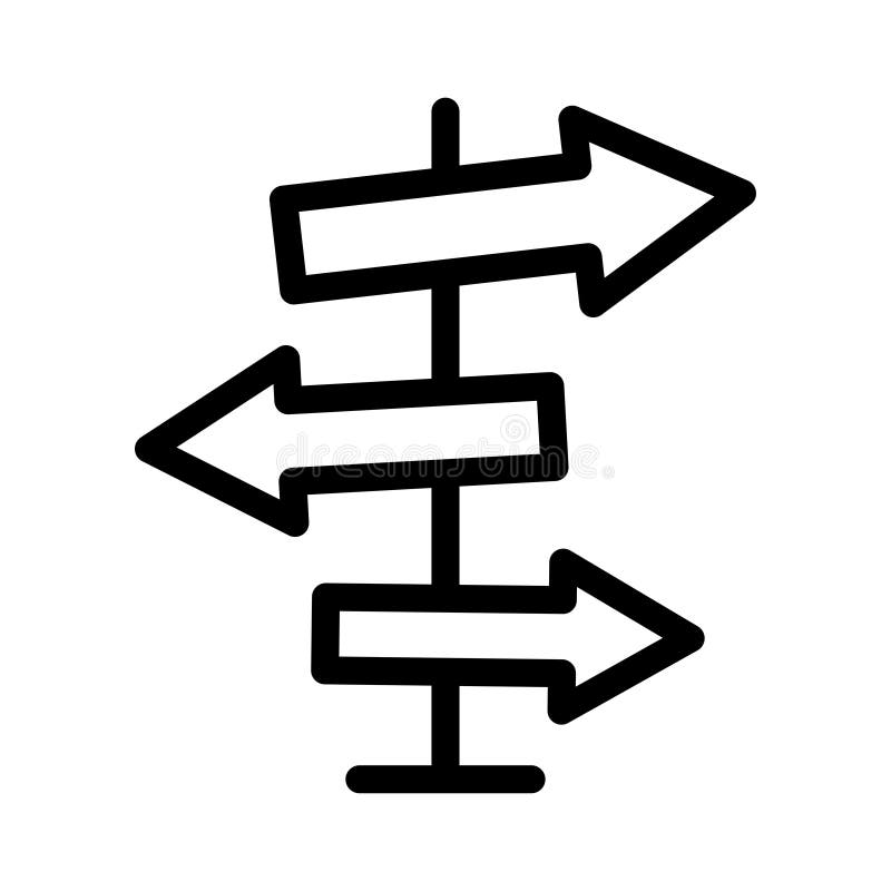 Direction sign icon stock vector. Illustration of designed - 221112551