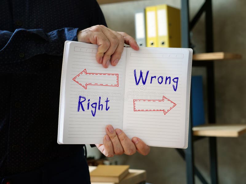 Direction Way To Right Versus Wrong Contrast Concept Stock Image ...