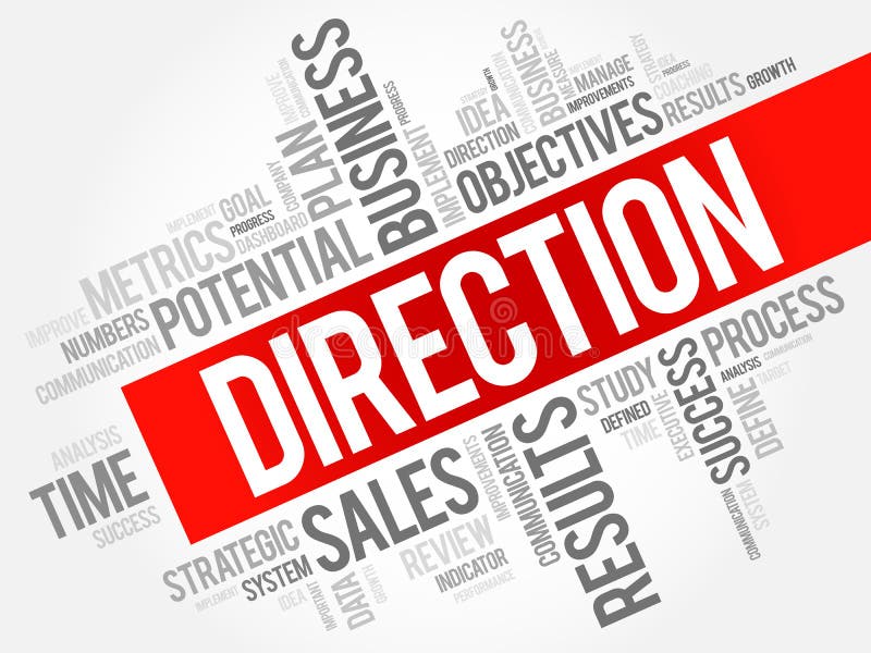 Direction word cloud stock illustration. Illustration of positive ...