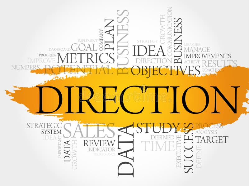 Direction word cloud stock illustration. Illustration of motivational ...