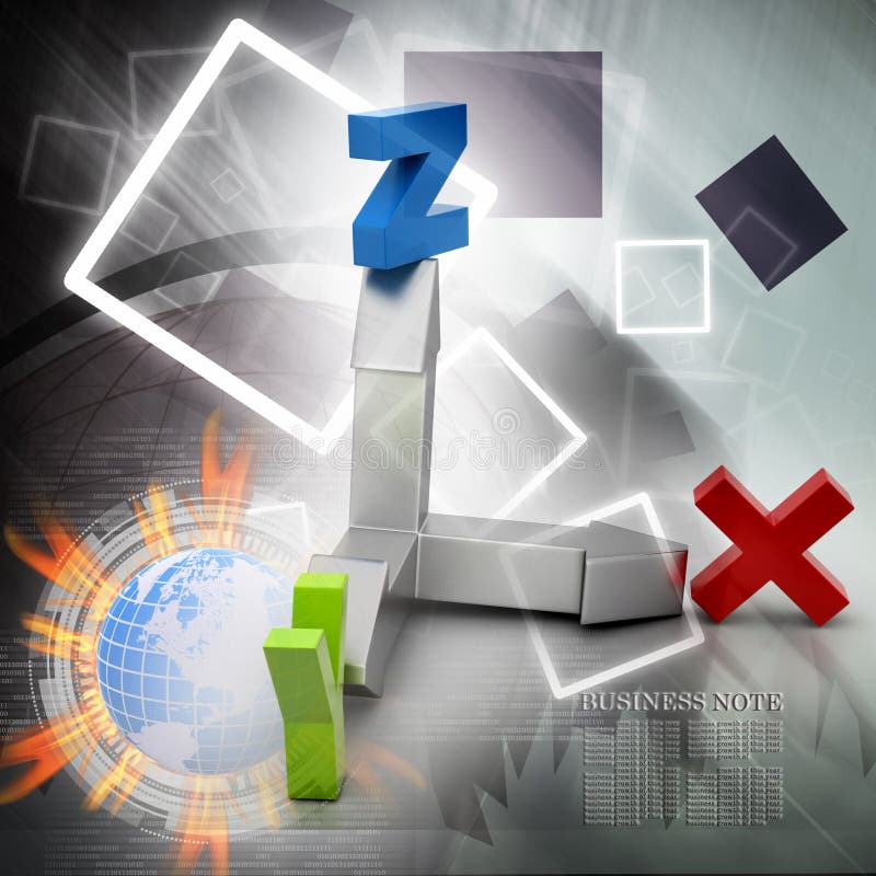 Direction of X,y and Z Axis Stock Illustration - Illustration of ...