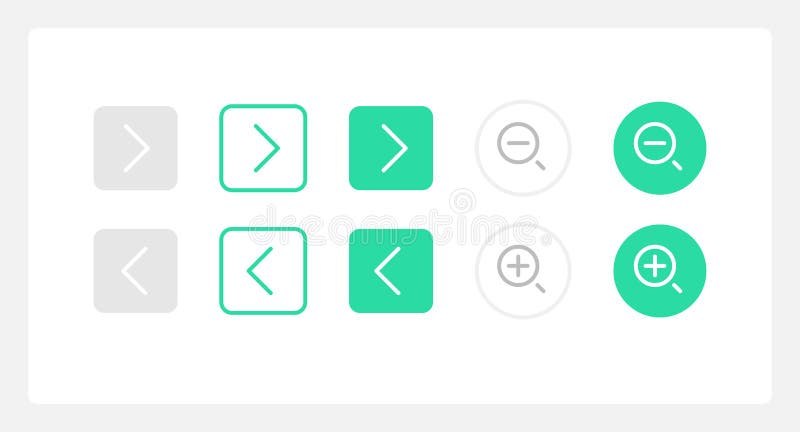Direction and Zoom Buttons UI Elements Kit Stock Vector - Illustration ...