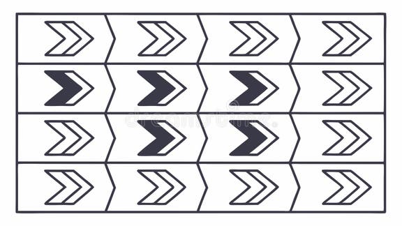 Directional Arrow Bar Pattern in Repeating Rows, Vector Design ...