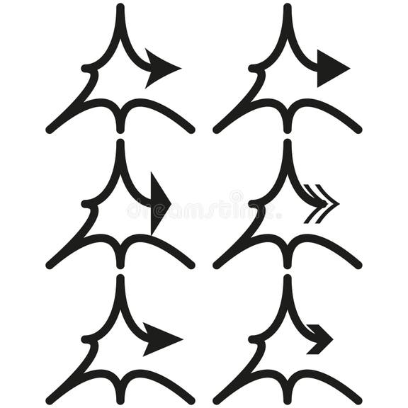 Directional Arrow Elements. Geometric Pointer Symbol. Abstract Dynamic ...